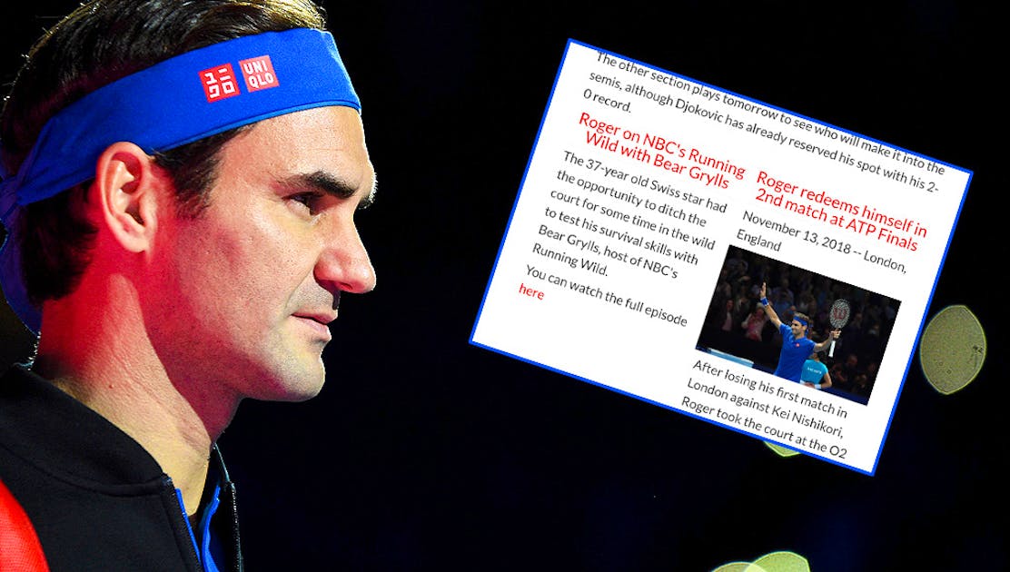 Tennis: Roger Federer, was ist bloss aus deiner Website geworden ...