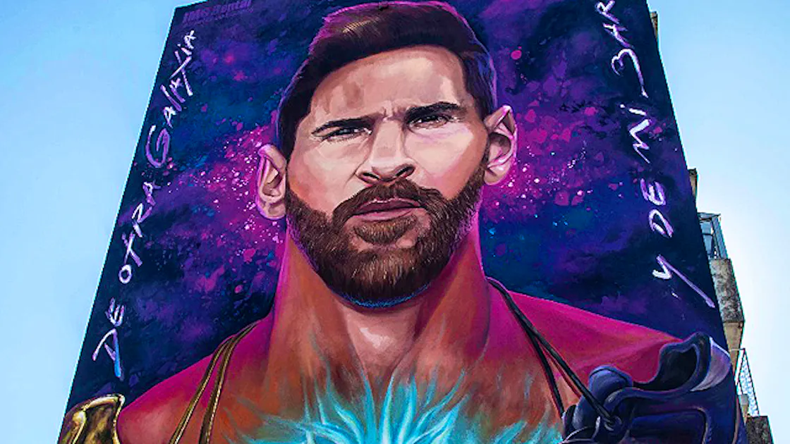 Football: Une fresque murale géante célèbre Messi à Rosario | blue News