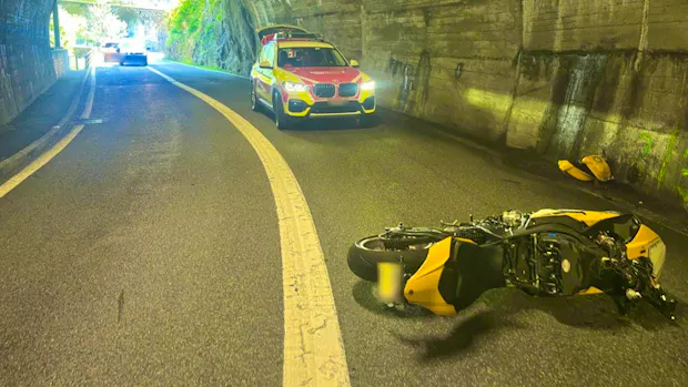 Traffic accident: Two motorcyclists in a head-on collision on the ...