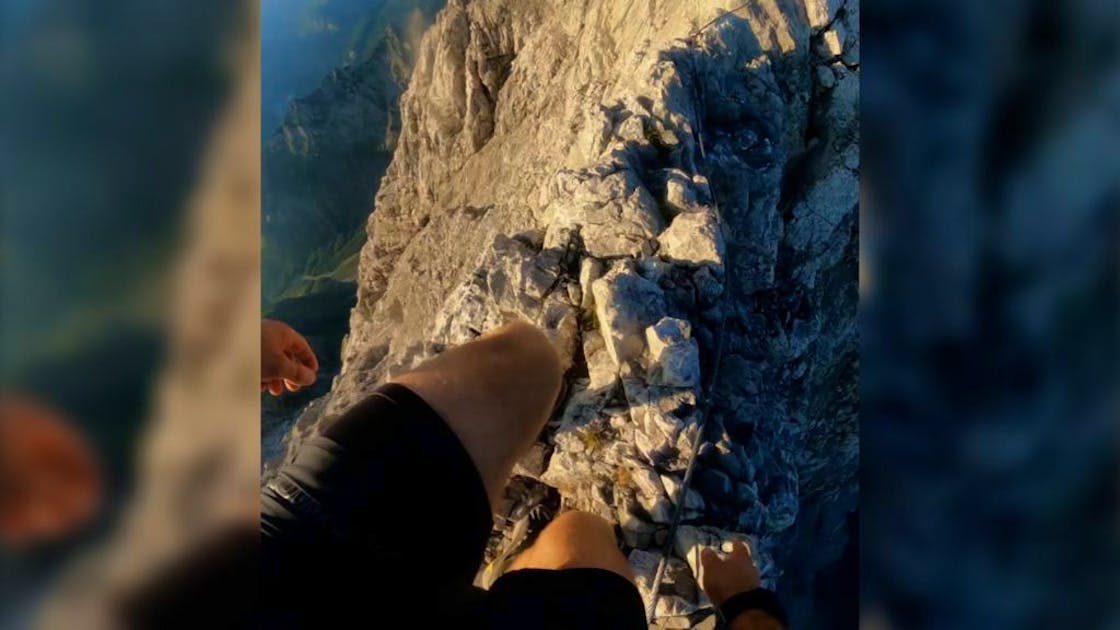 Riding the razor's edge: Risky action on a narrow Alpine ridge heats ...