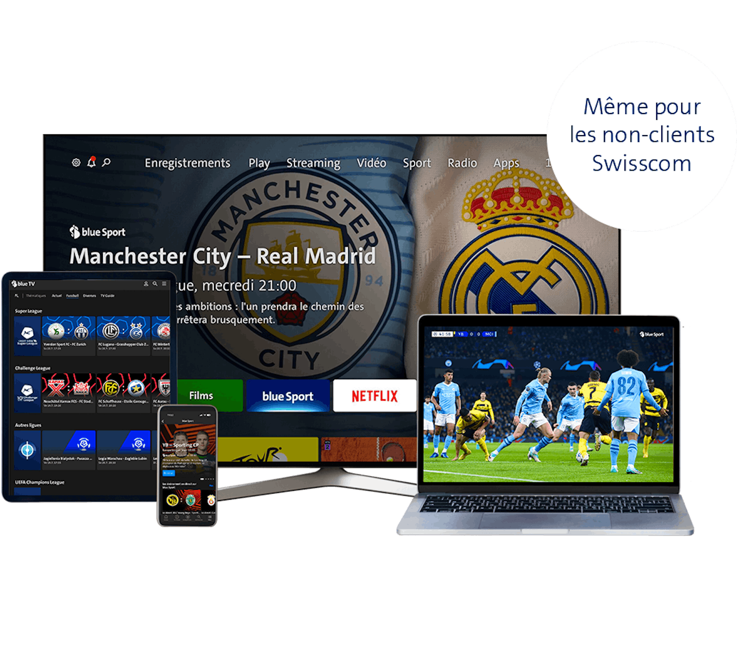 blue Sport: UCL, Super League, LaLiga & 24 Ligues en direct