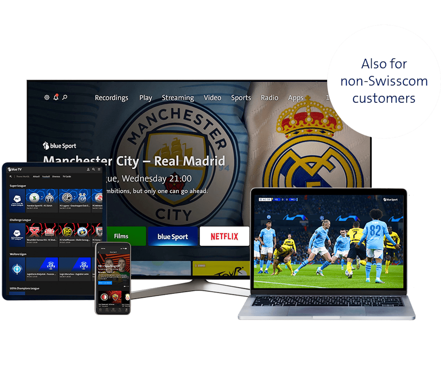 blue Sport: UCL, Super League, LaLiga & 24 Leagues Live Stream
