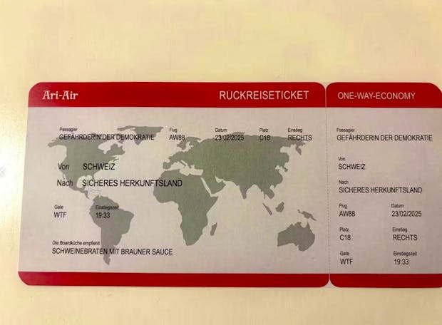 Anti-AfD campaign in Switzerland: Now Weidel also receives a "return ...