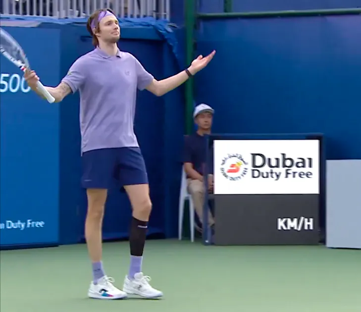 Crazy scenes in Dubai: Tennis drama at Bublik v Auger-Aliassime: VAR ...