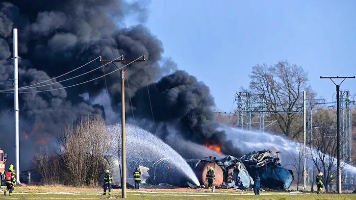 Latest news: Freight train carrying toxic benzene catches fire in the ...