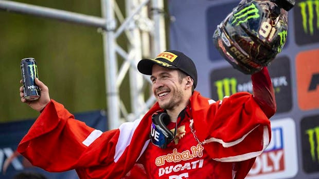 Motocross rider Jeremy Seewer on the podium for the first time with ...