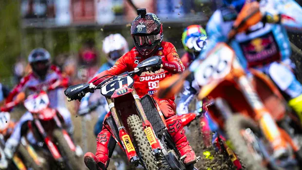 Motocross rider Jeremy Seewer on the podium for the first time with ...