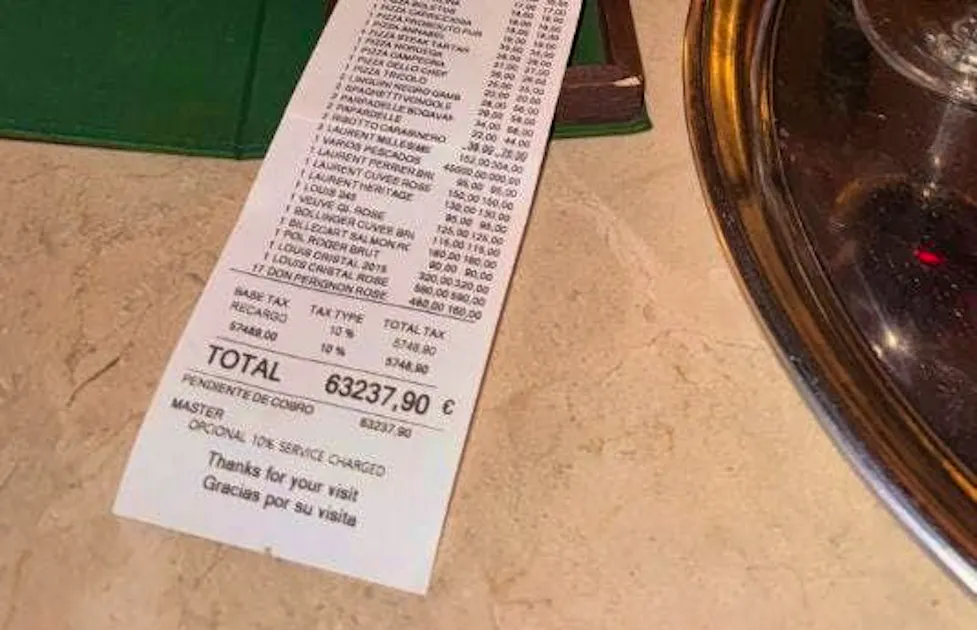 Repas à 60’000 francs: Une facture des clients d’un restaurant italien ...