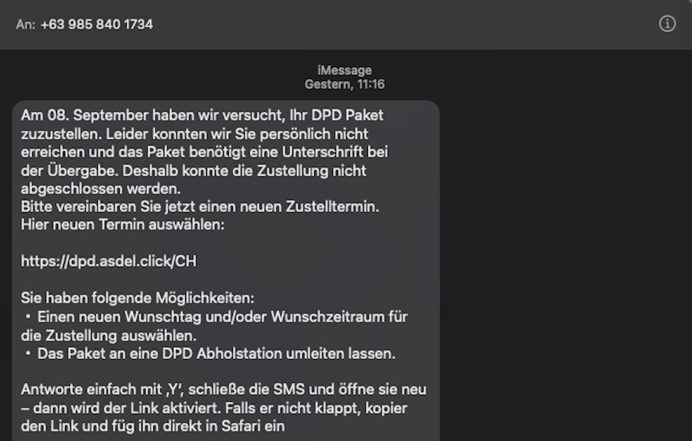 iPhone users are affected: Fraudsters send fake SMS messages about DPD ...