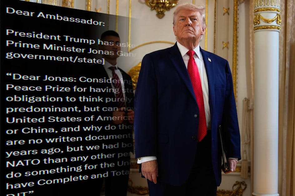 In a letter to the Norwegian Prime Minister: Trump invokes Nobel Prize ...